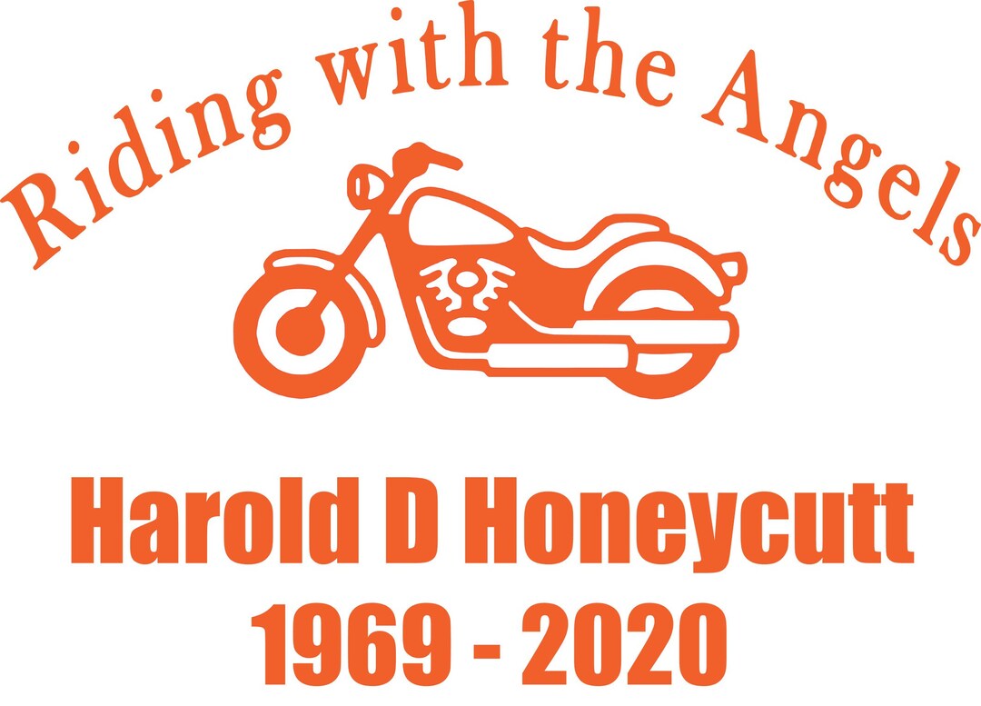 Motorcycle Memorial Decal, Riding With the Angels, in Memory of Sticker ...