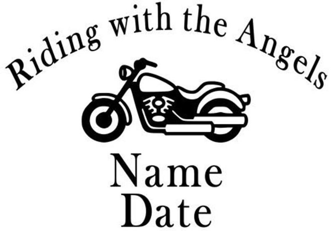 Motorcycle Memorial Decal Riding With the Angels in Memory | Etsy