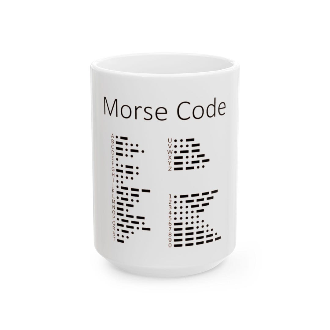 Morse Code Ceramic Mug 11oz15oz Learn Morse Code While You Sip Educational Coffee Cup Gift for ...