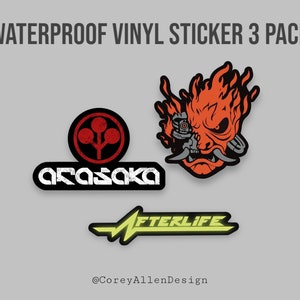 Cyberpunk 2077 3 Pack Waterproof Vinyl Stickers | Afterlife Sticker ...