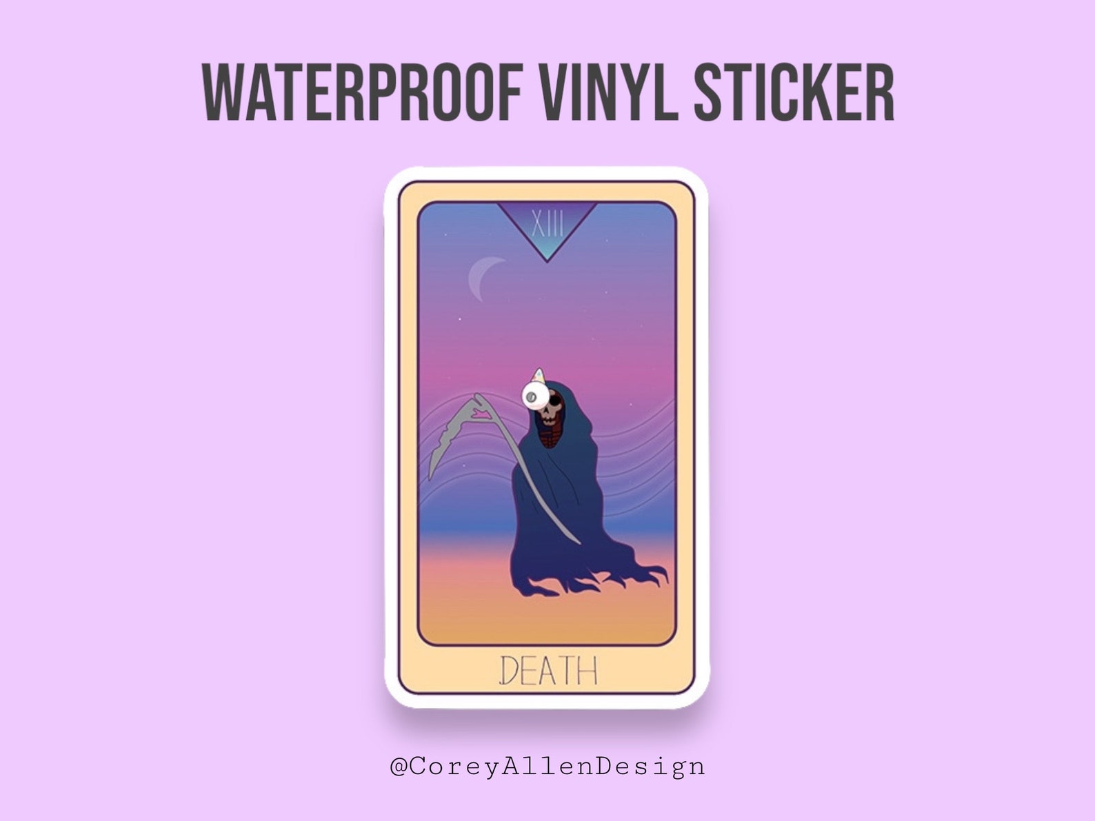 Midnight Gospel Death Tarot Card Waterproof Vinyl Sticker | Midnight ...