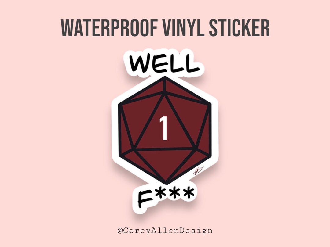 Critical Fail Waterproof Vinyl Sticker D20 Crit Sticker D&D Sticker RPG ...