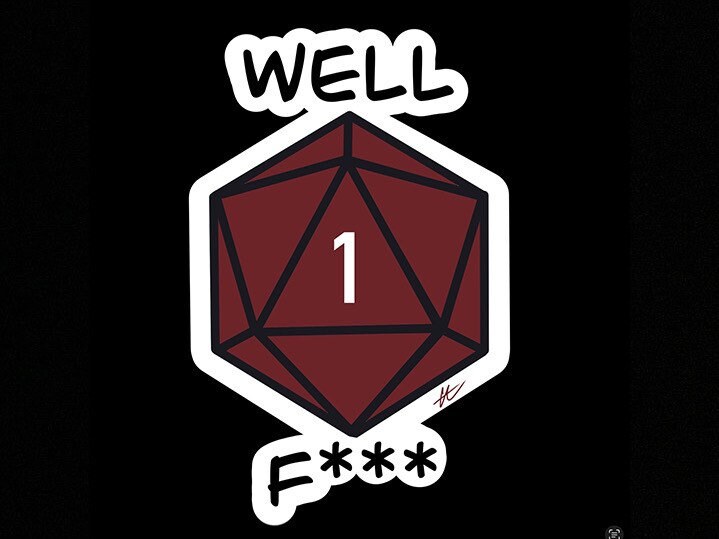 Critical Fail Waterproof Vinyl Sticker D20 Crit Sticker D&D Sticker RPG ...