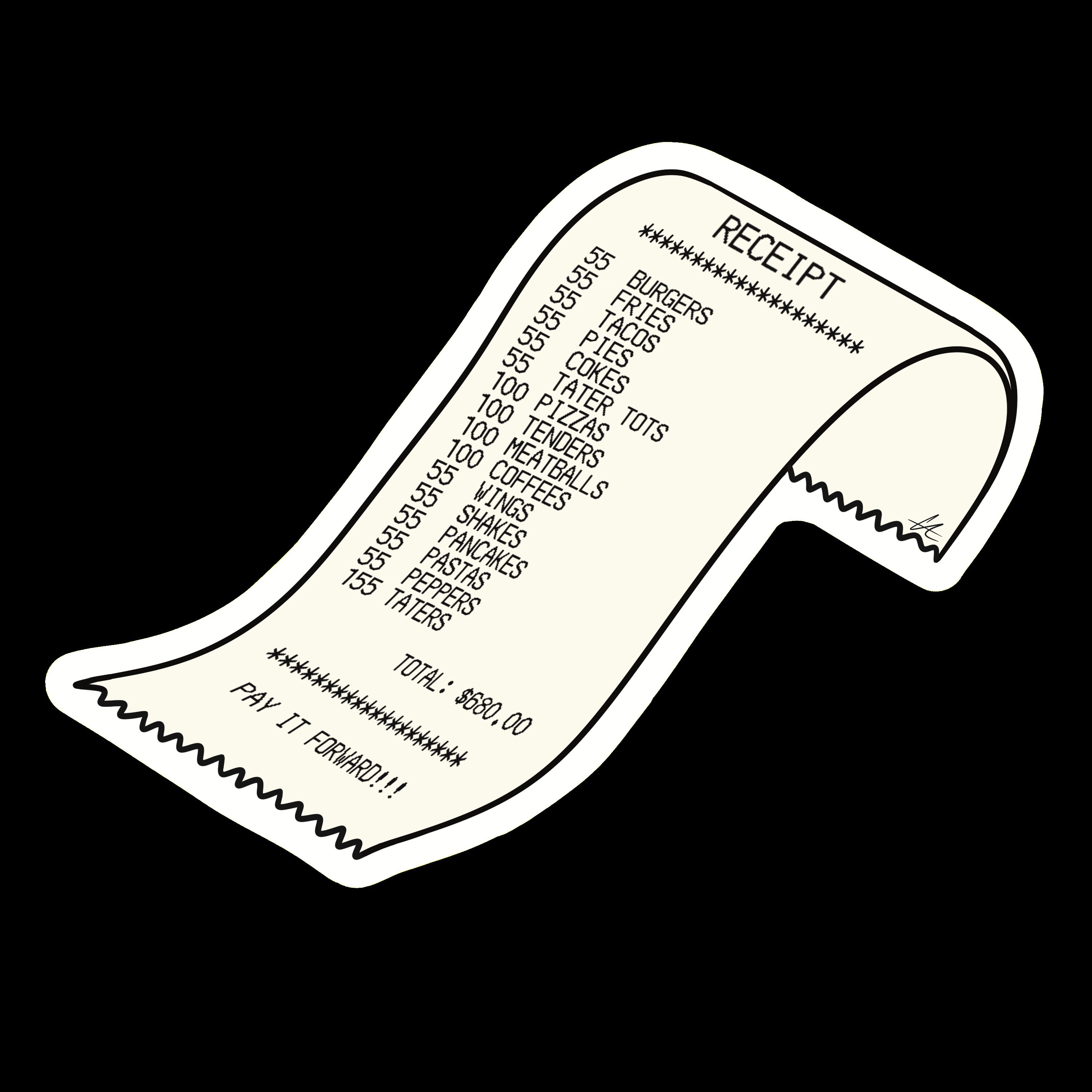 55 Burgers 55 Fries 55 Tacos Receipt Waterproof Vinyl Sticker ITYSL ... 55 Burgers 55 Fries 55 Tacos Receipt Waterproof Vinyl Sticker ITYSL ...
