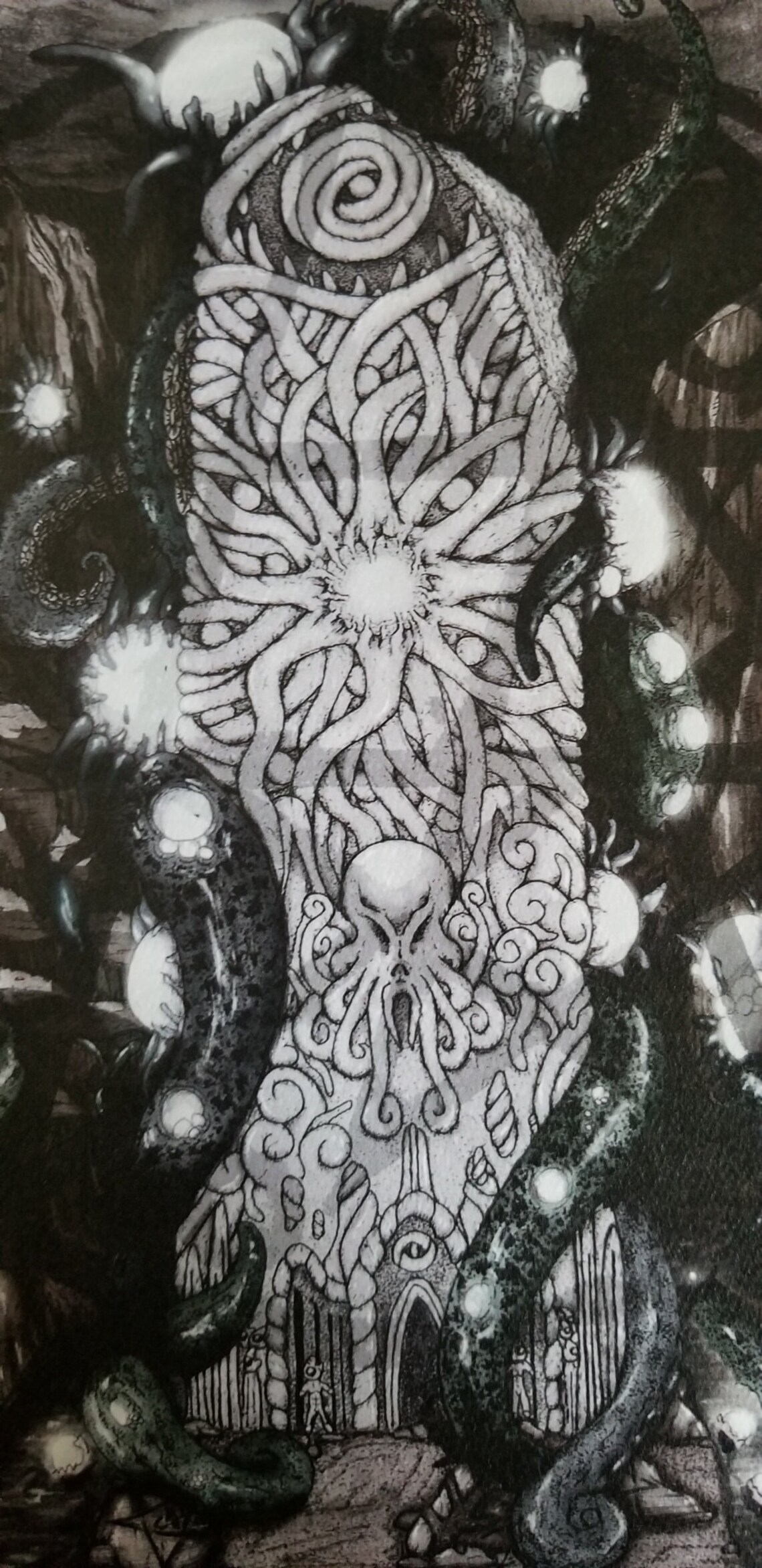 Lovecraftian Monolith 11x14 Inch Colored PRINT, Cthulhu, Dagon ...