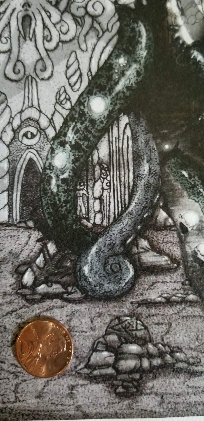 Lovecraftian Monolith 11x14 Inch Colored PRINT, Cthulhu, Dagon ...