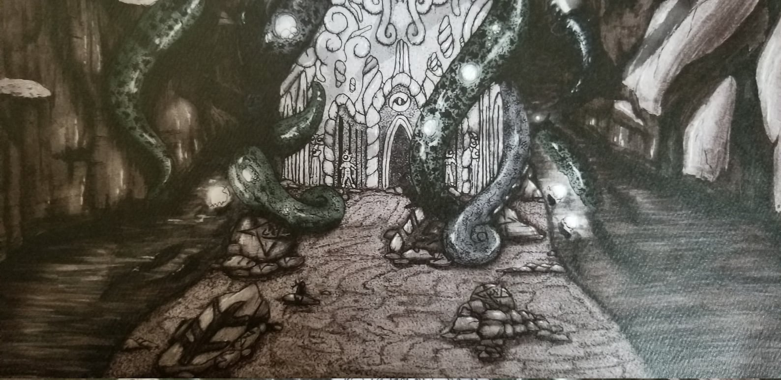 Lovecraftian Monolith 11x14 Inch Colored PRINT, Cthulhu, Dagon ...