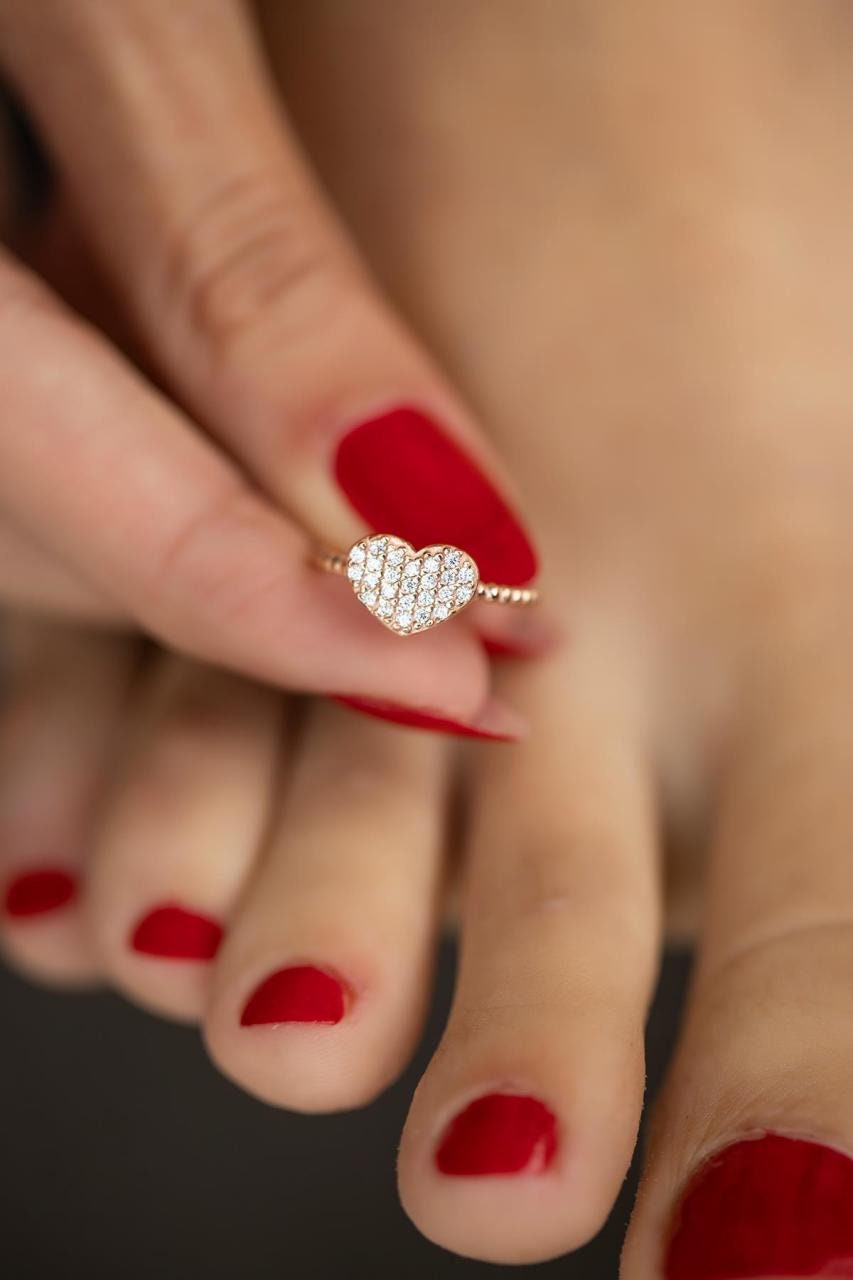 Heart Ball Toe Ring Gold Toe Ring Gold Filled Toe Ring | Etsy