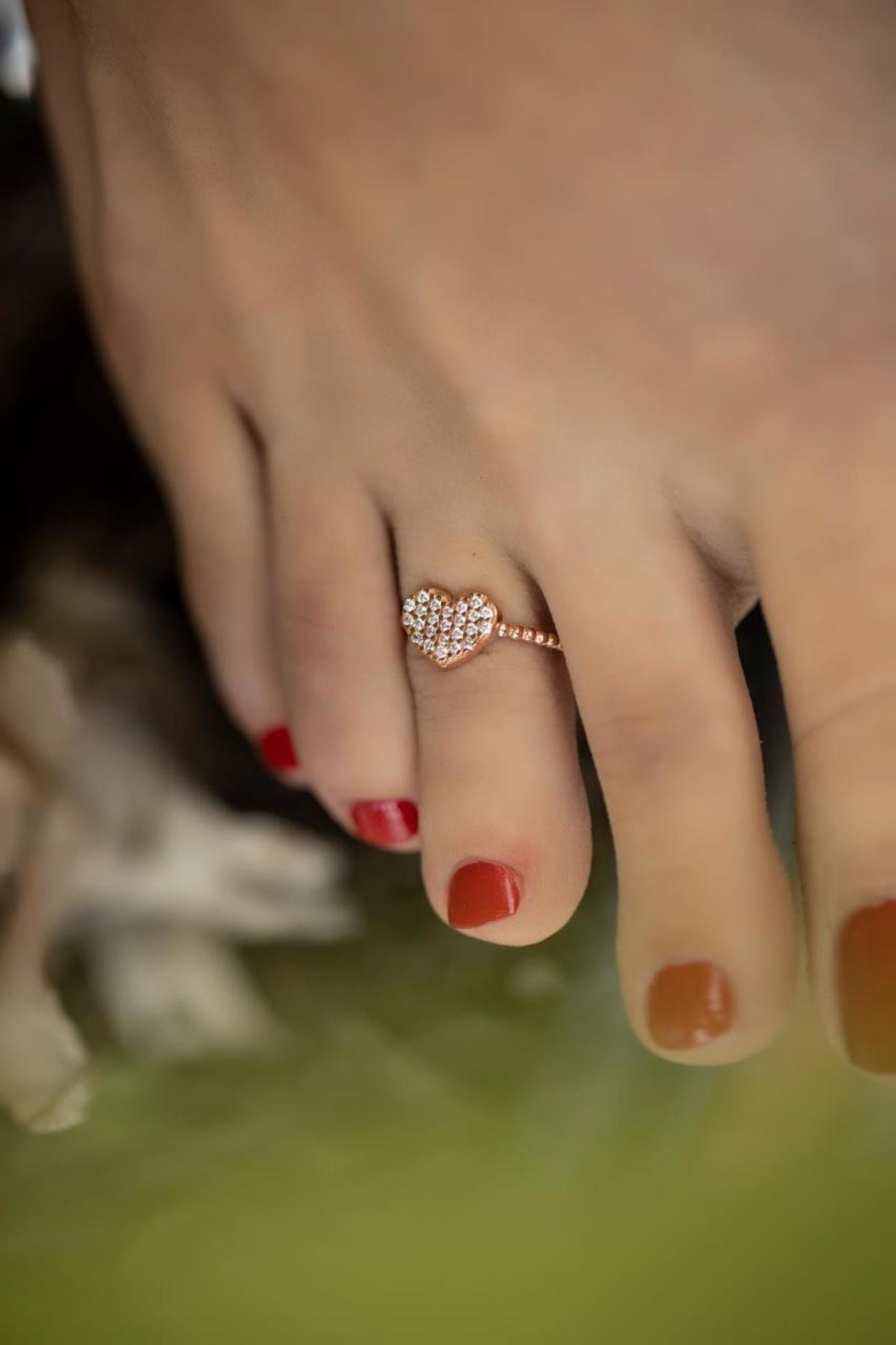 Heart Ball Toe Ring Gold Toe Ring Gold Filled Toe Ring | Etsy