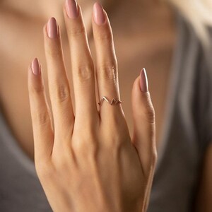 Heartbeat Ring Dainty Pulse Ring Gold Tiny Stackable Ring - Etsy