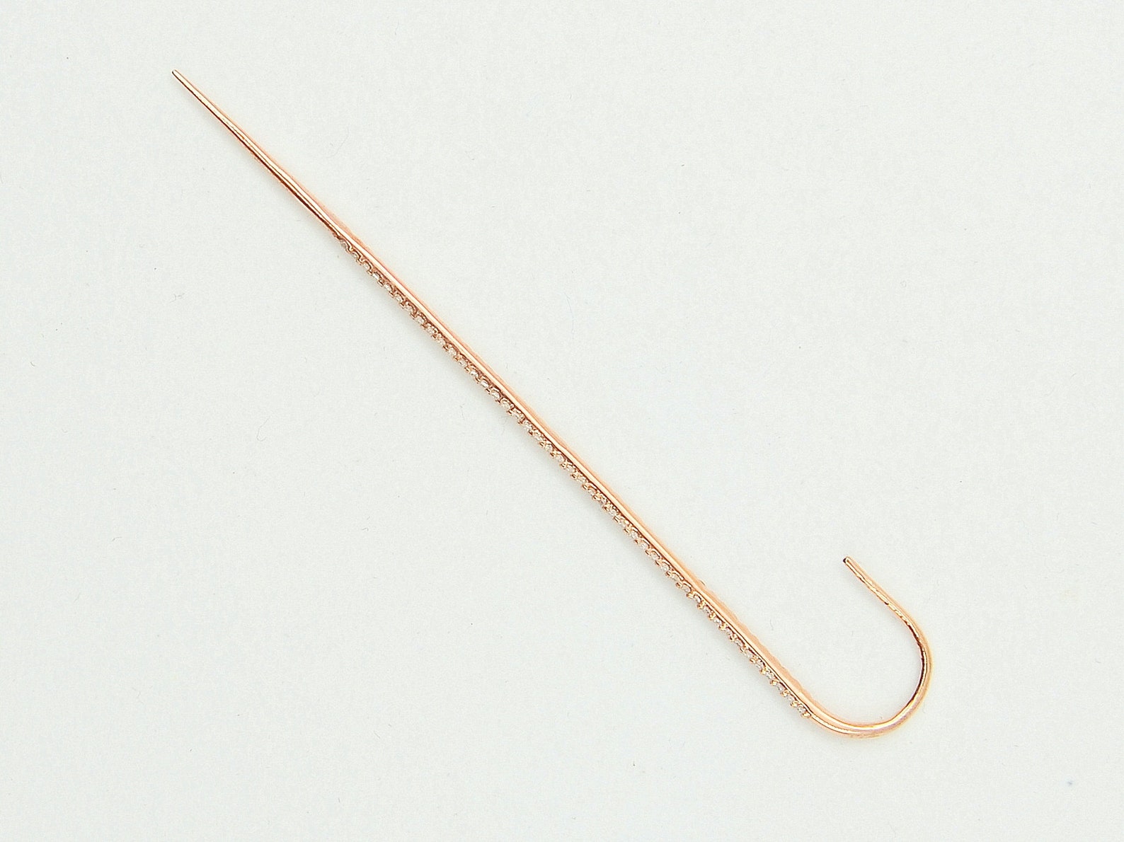 Minimal Gold CZ Ear Bar Earring Edgy Bar Hook Ear Cuff | Etsy