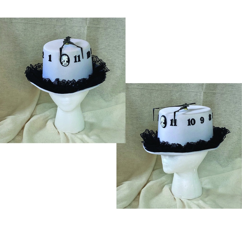 WORKING Clock Hat With Cameo Black Lace - Etsy