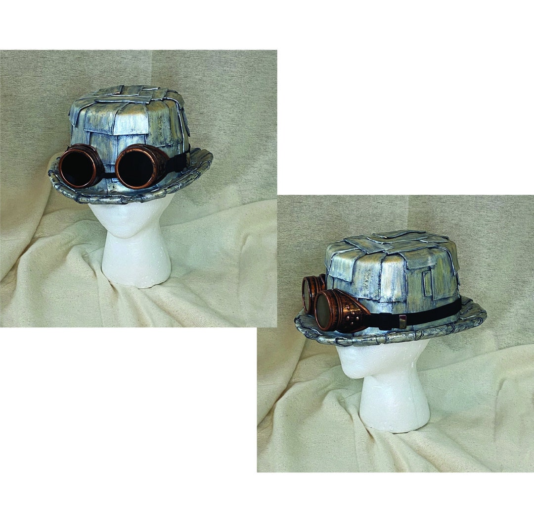 Silver Tin Hat W/ Goggles - Etsy