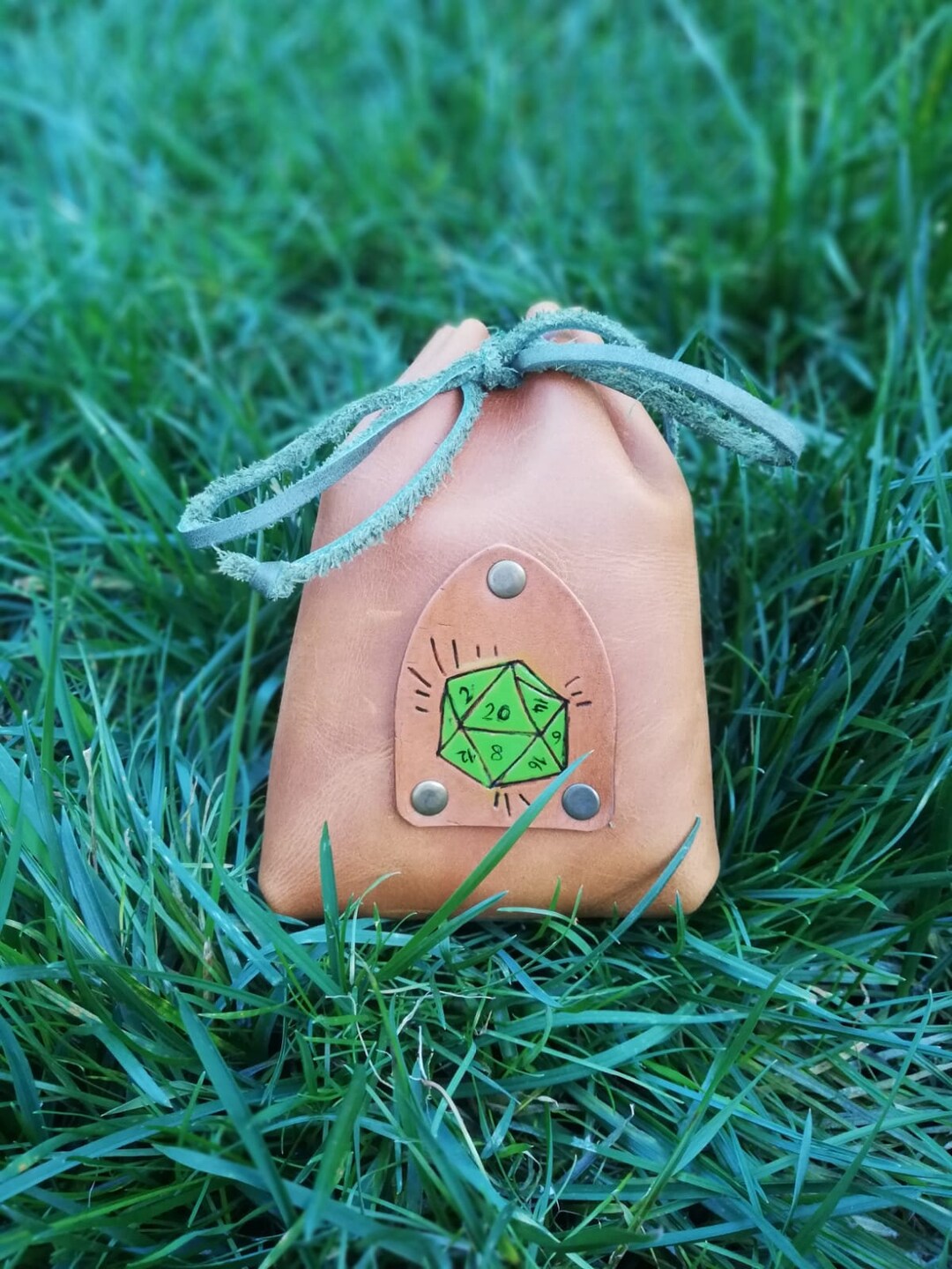 DND Distressed Leather Dice Pouch, Coin Bag With Rope Tie, Die Holder ...