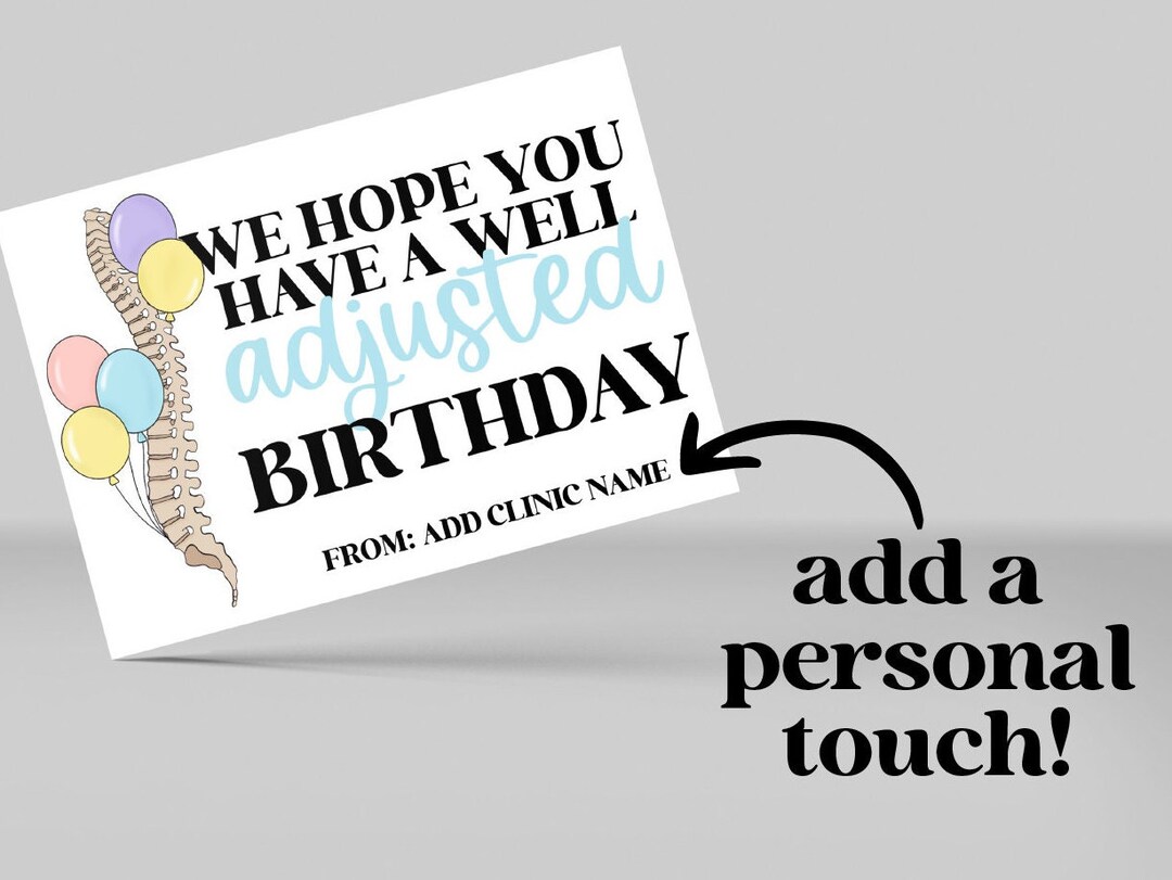 Birthday Chiropractic Postcard | Chiropractic Mailer | Chiropractic ...