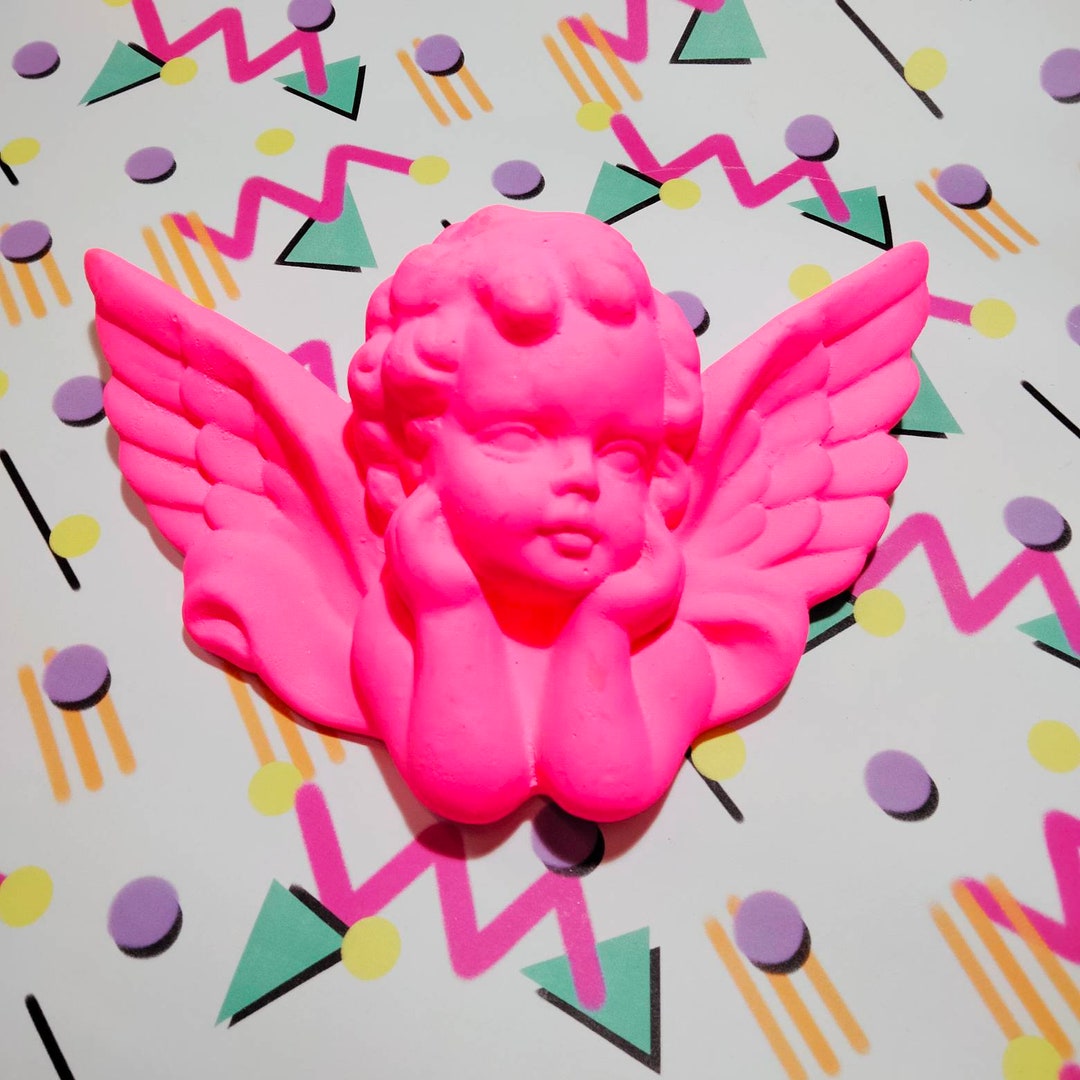 Medium 8x5.5inch - 20x14cm CHERUB | ANGEL | Cupid | NEON Pink ...