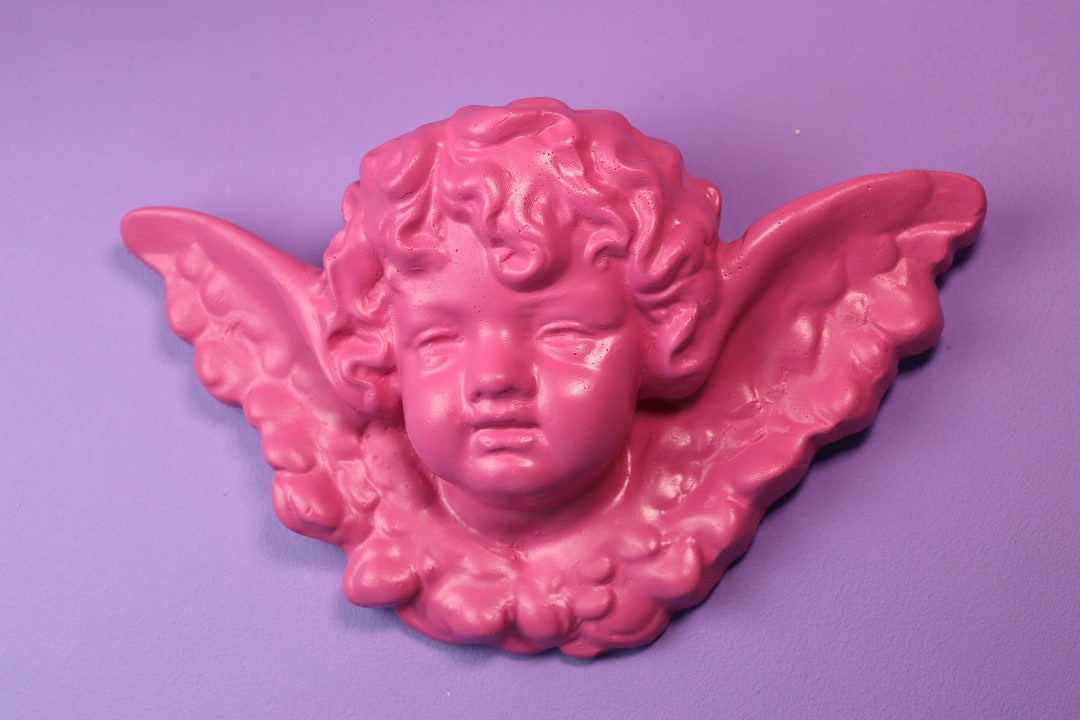 Large | Hot Pink | Cherub | Angel | Wall Hanging | Kitsch | Rococo ...