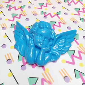 Medium | Blue | Baby Blue | Cherub | Angel | 8x5.5inch - 20x14cm | Wall ...