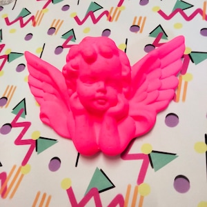 Medium 8x5.5inch - 20x14cm CHERUB | ANGEL | Cupid | NEON Pink ...