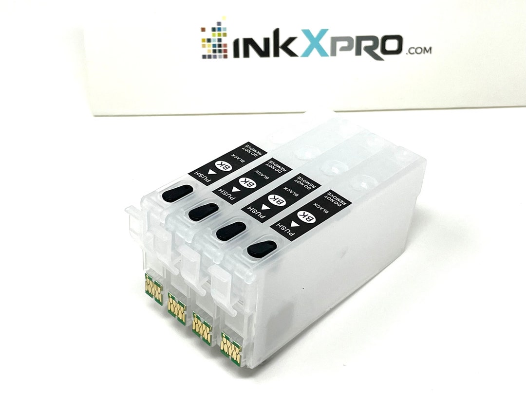 T812XL on Sale 4 BLACK Refillable Cartridge With Single Use Chips for ...