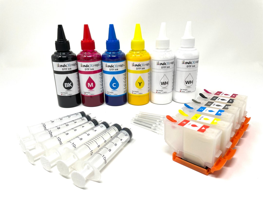 XP-15000 6x100ml DTF Ink With Chipless Refillable Cartridges Kit( No ...