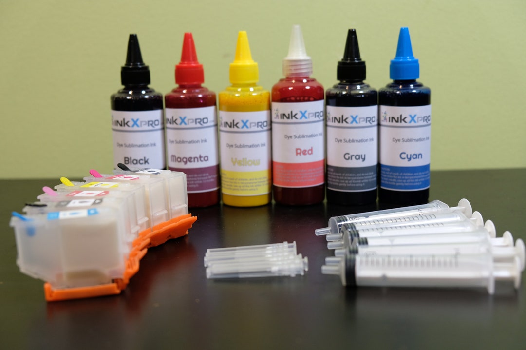 EPSON XP-15000 Chipless 6X100 Sublimation Ink Refillable Cartridges Kit ...