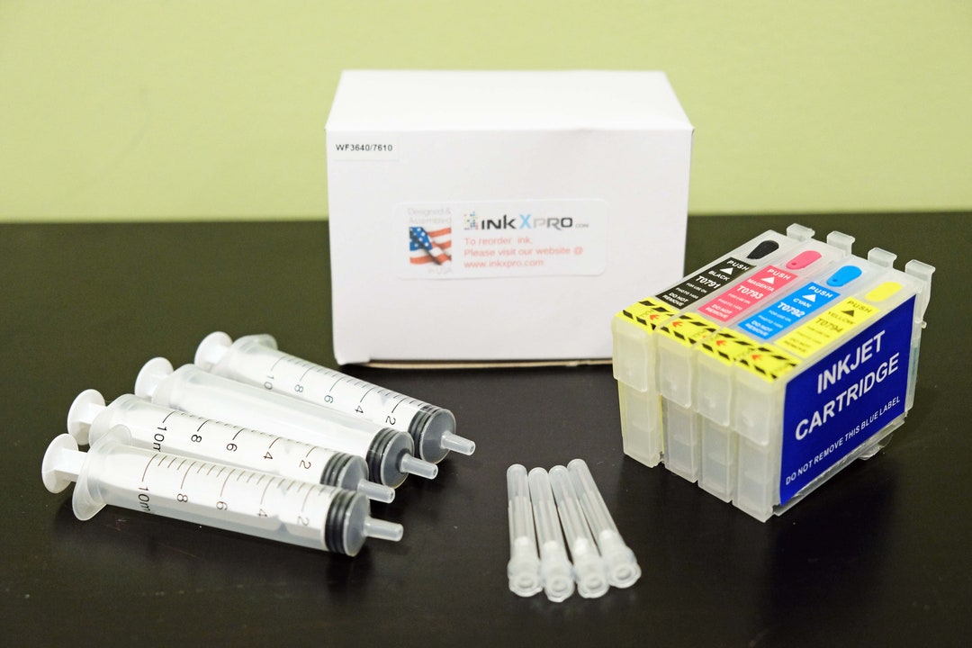 INKXPRO T126 Refillable Ink Cartridge Kit for EPSON Workforce 630 845 ...