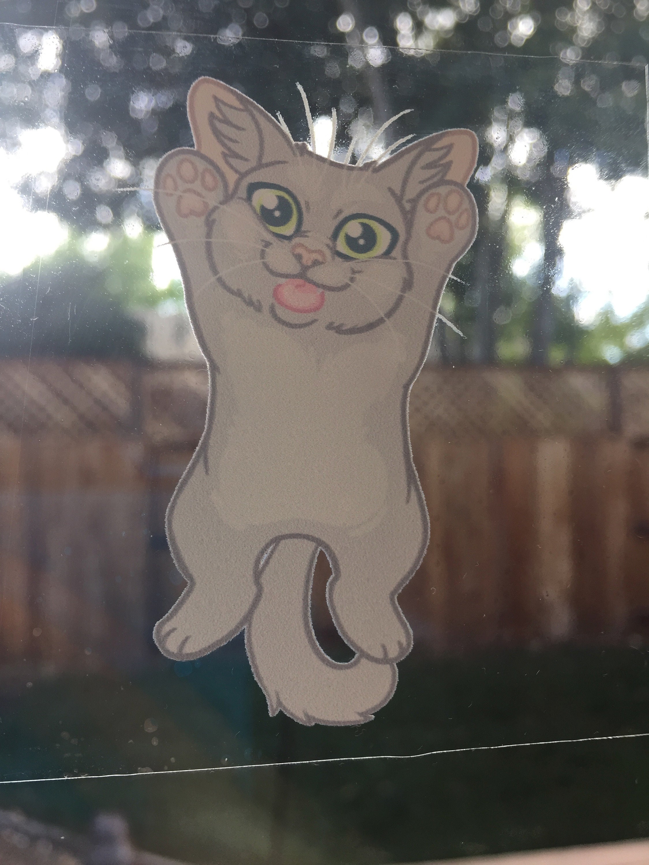 Static Kitty Transparent Window Cling | Etsy