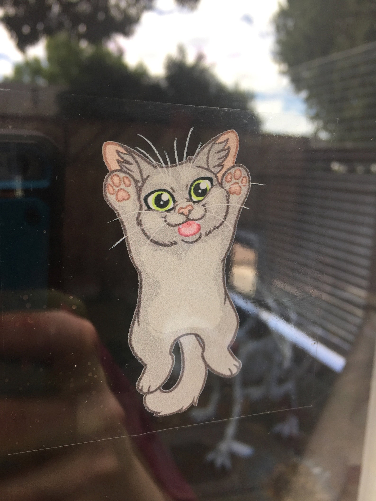 Static Kitty Transparent Window Cling - Etsy