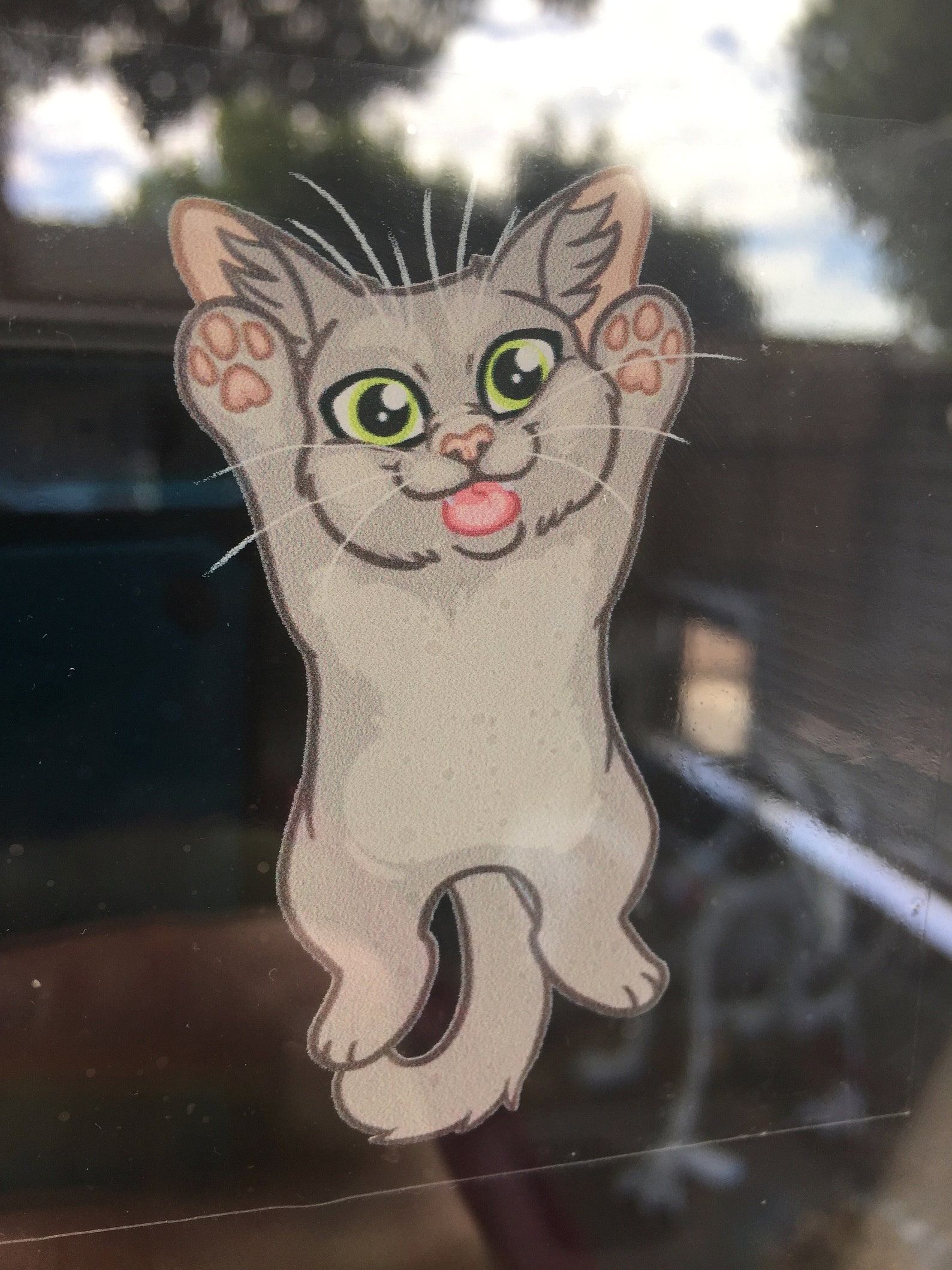 Static Kitty Transparent Window Cling - Etsy
