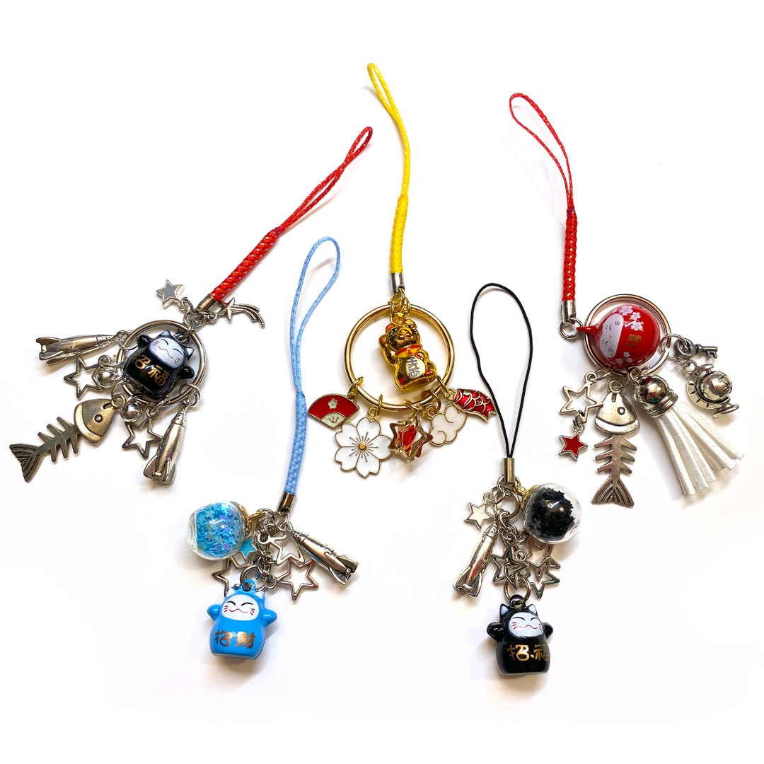 Celestial Lucky Cat Cluster Charms or Keychains - Etsy