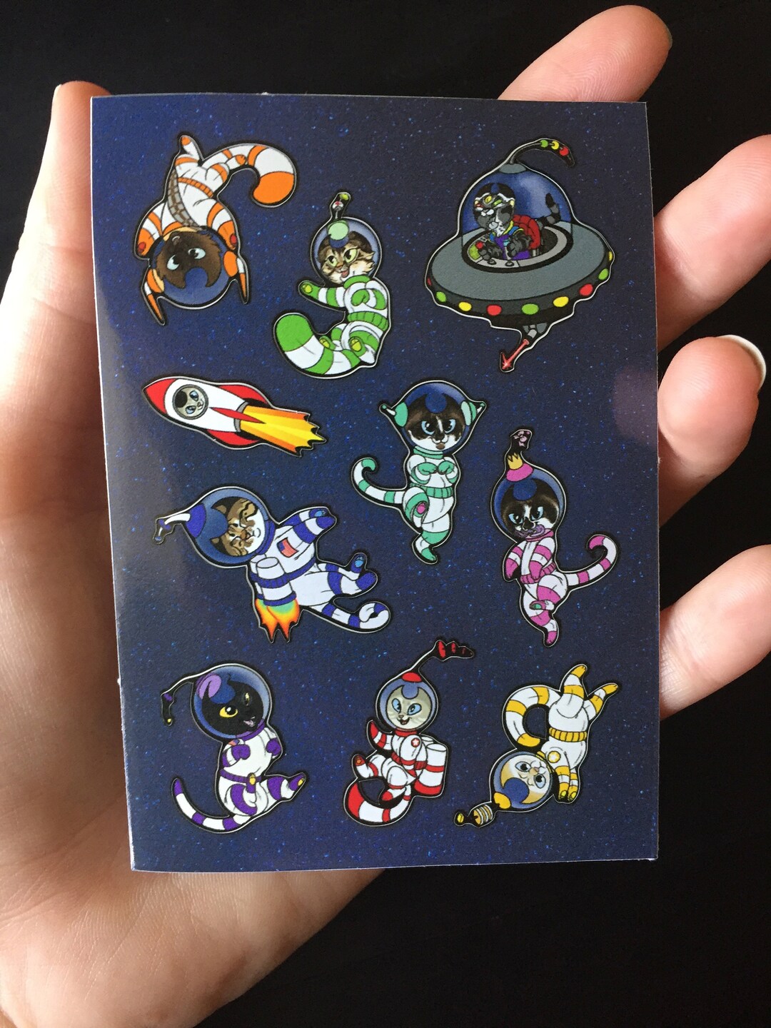 Rocket Cats in Space Vinyl Sticker Sheets (small A7 Sized) - Etsy