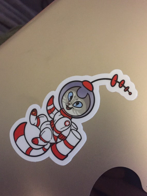 3 Space Cat Astronaut Vinyl Sticker | Etsy