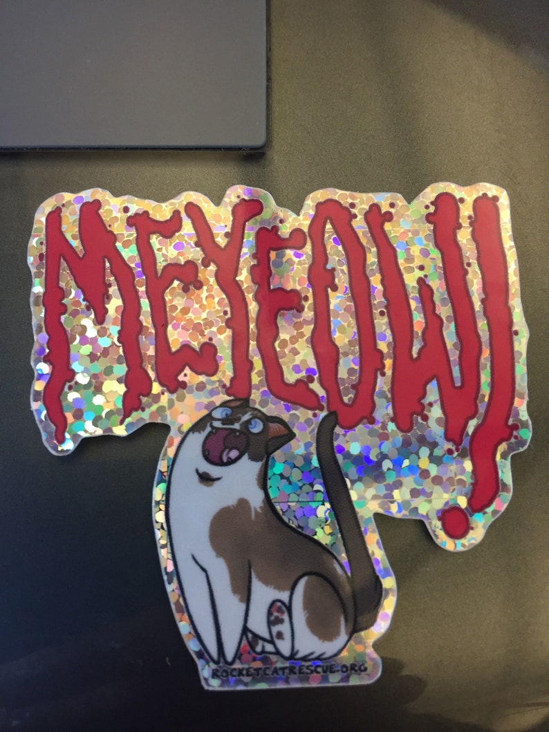 2" MEYEOW Screaming Cat Vinyl Sticker - Etsy