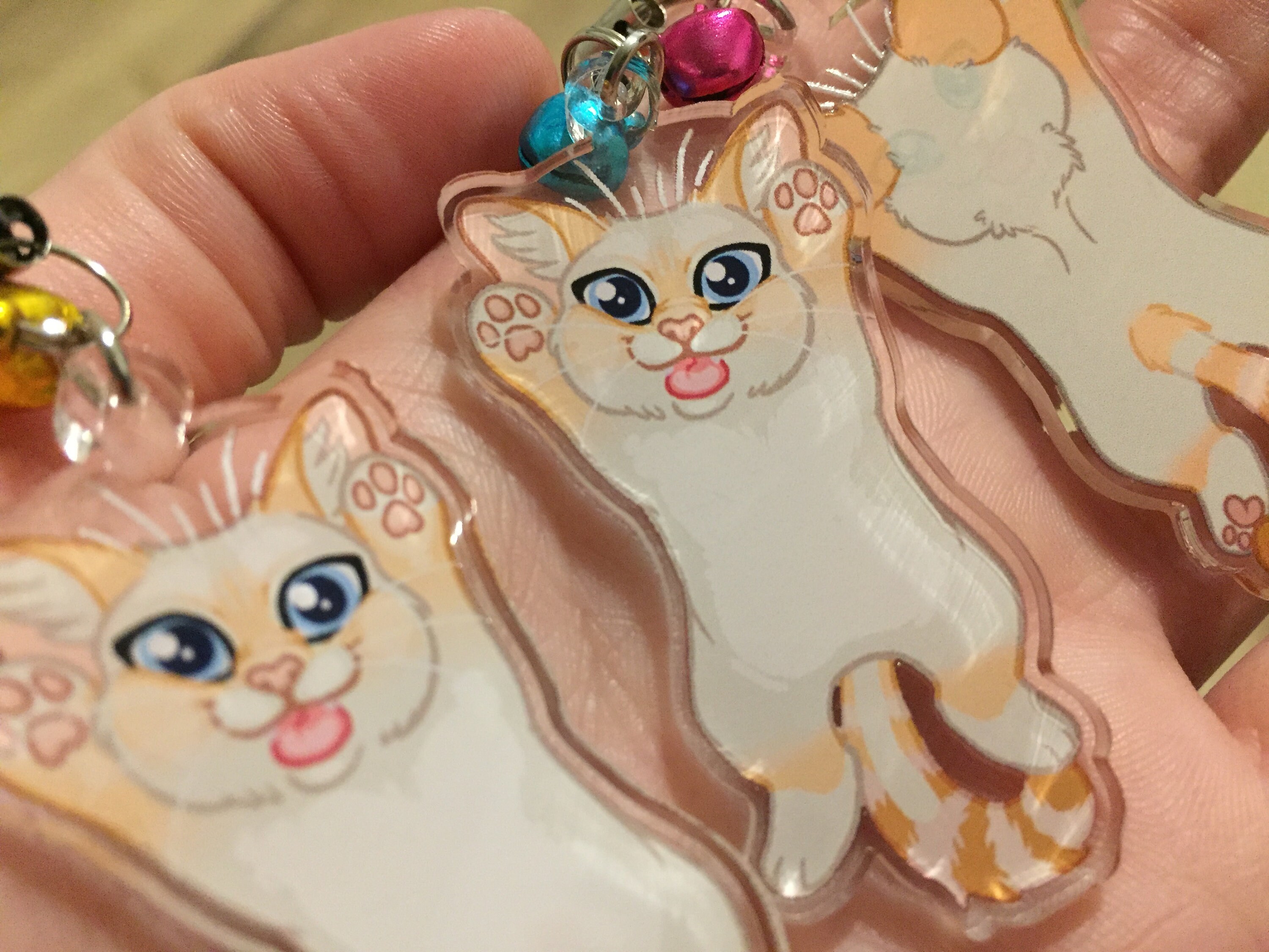 2 Flapjack Kitty Double-Sided Acrylic Charm Keychain | Etsy