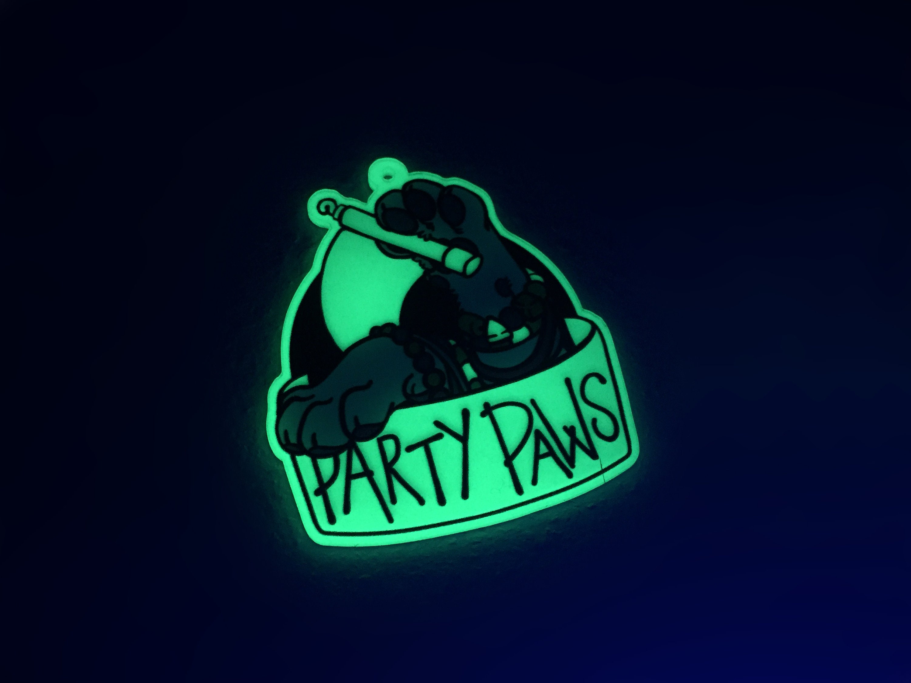 2 Party Paws Raving Cat Glow in the Dark Acrylic - Etsy España