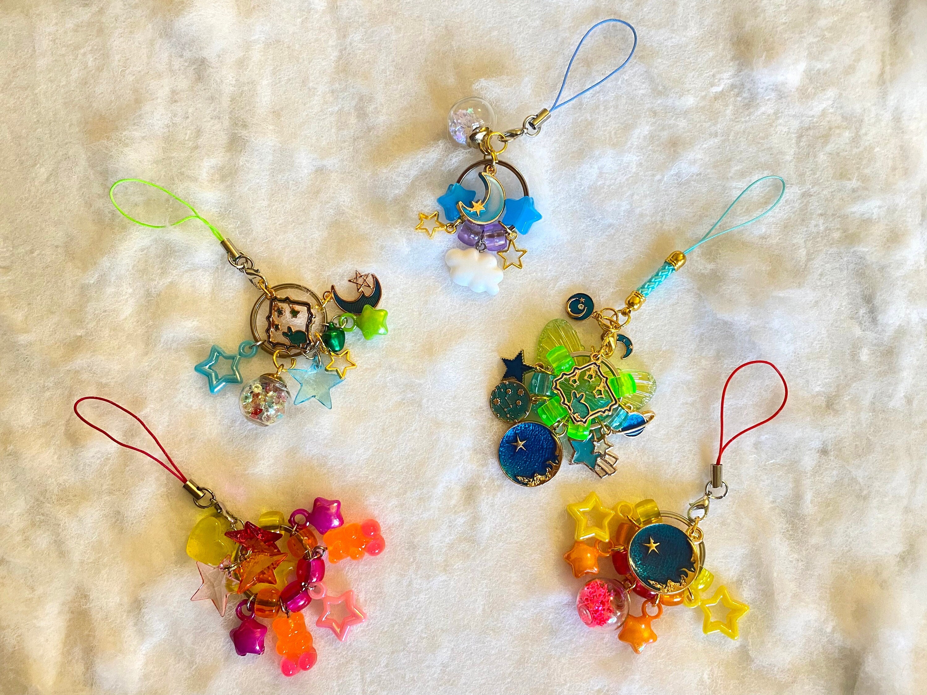 Lunar Rabbit & Celestial Themed Cluster Charms or Keychains - Etsy