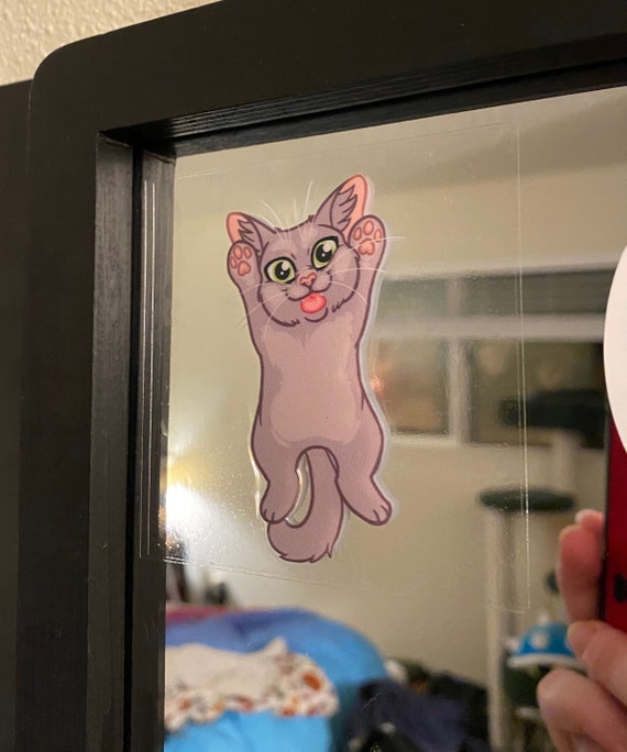 Static Kitty Transparent Window Cling | Etsy