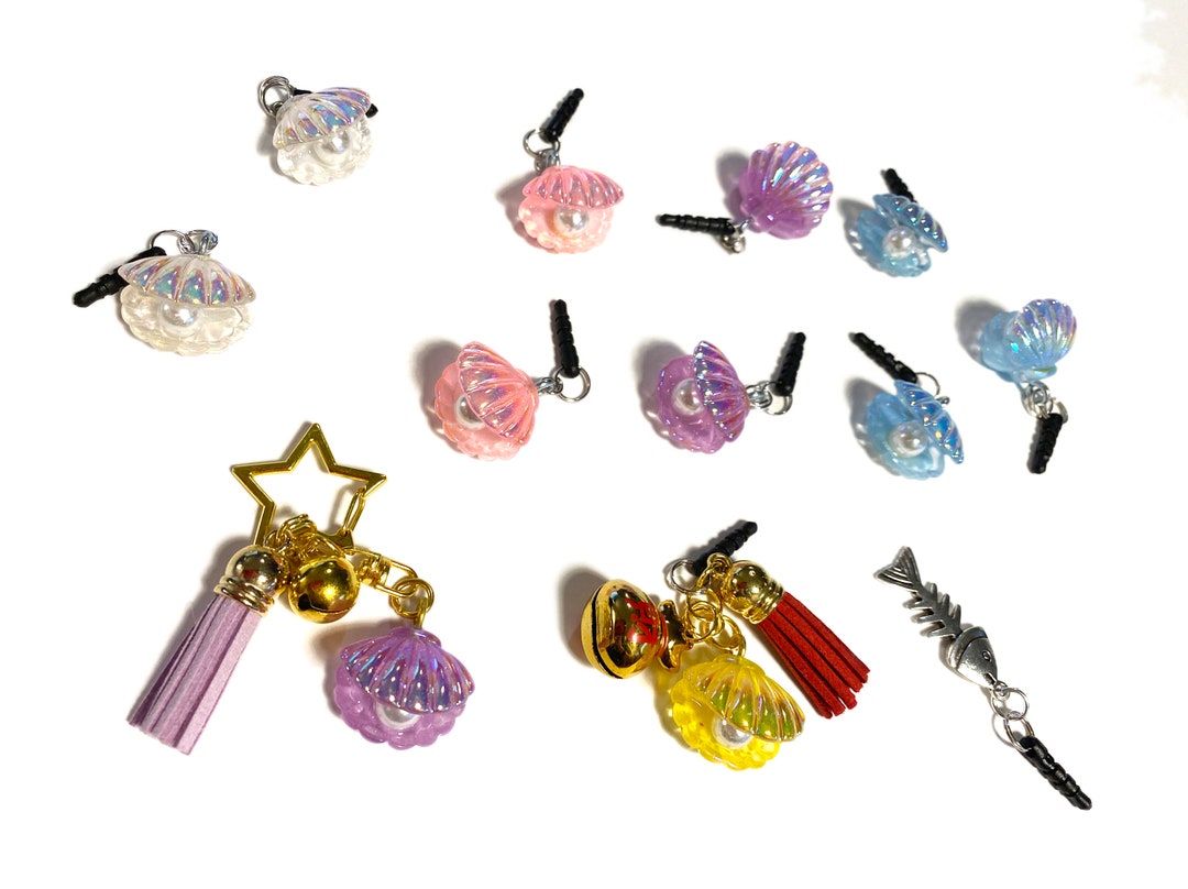 Lucky Clam and Fishbone Mini Charms or Keychain Accessories - Etsy