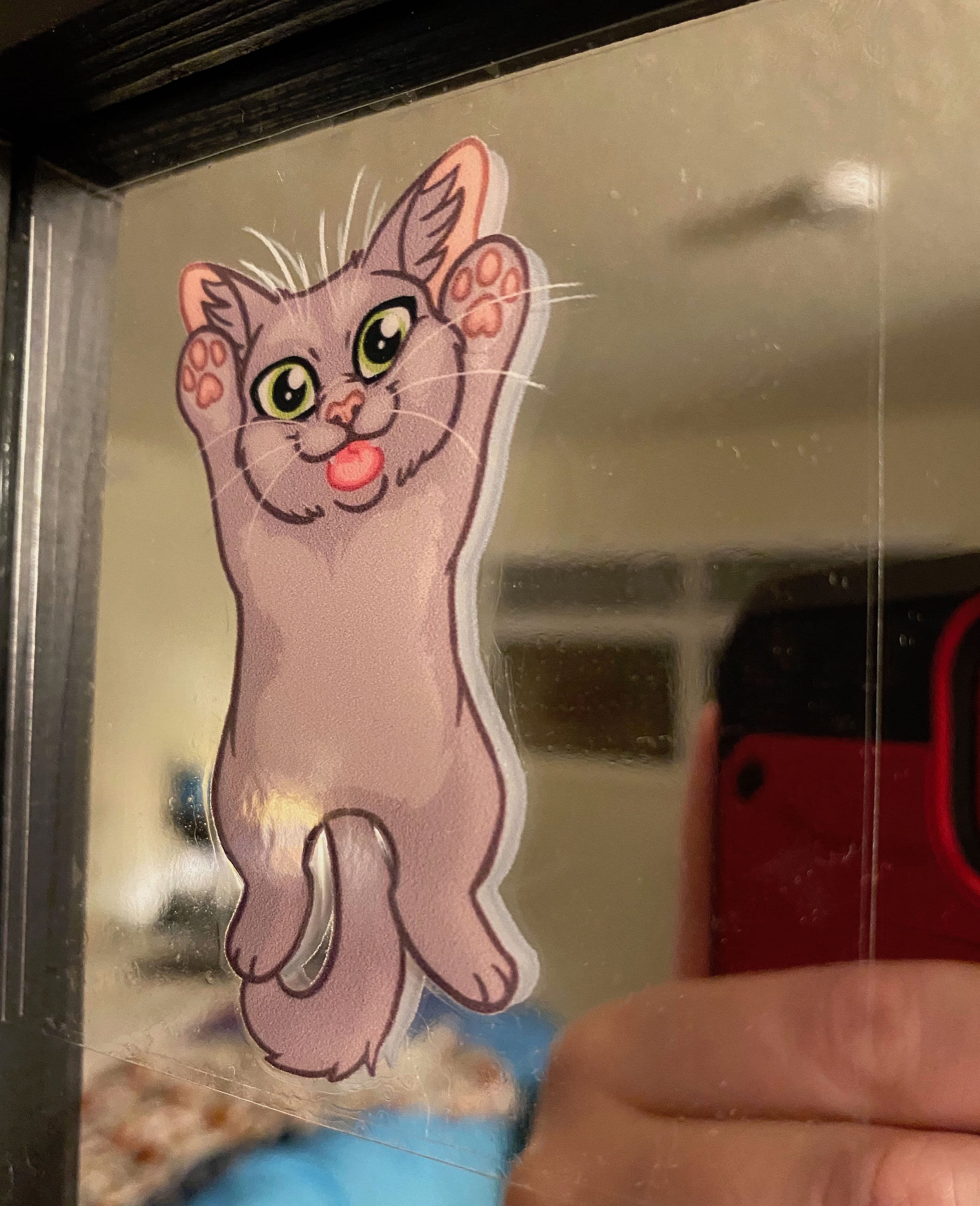 Static Kitty Transparent Window Cling | Etsy