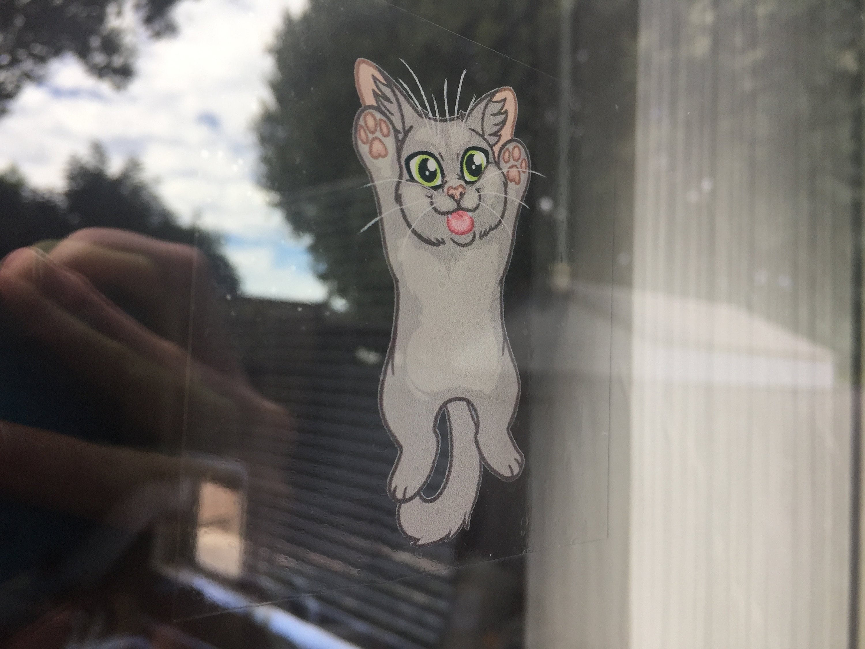 Static Kitty Transparent Window Cling | Etsy