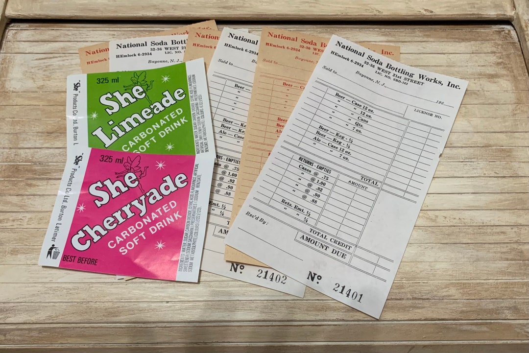 Soda Invoice and Labels for Junk Journaling - Etsy