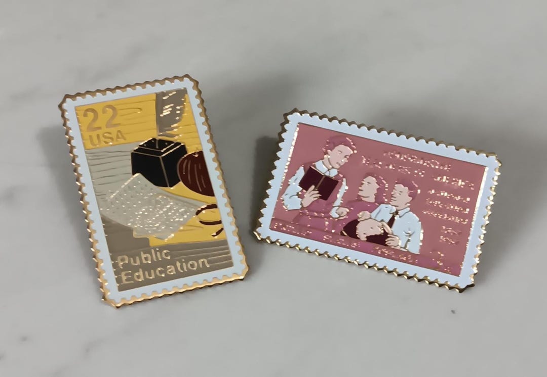 1987 Postage Stamp Pins - Teachers of America & Public Education: USPS ...