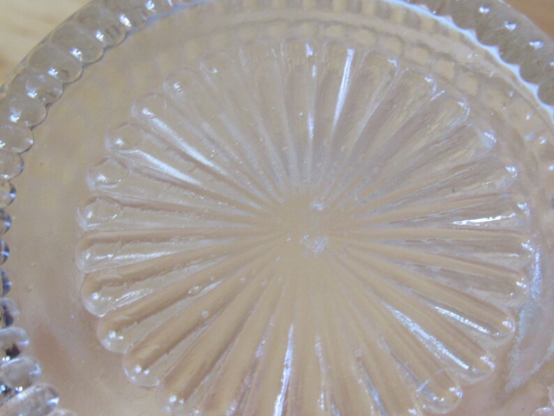 Vintage Cream & Sugar Set - Clear Ribbed Glass W Pressed Star Pattern ...