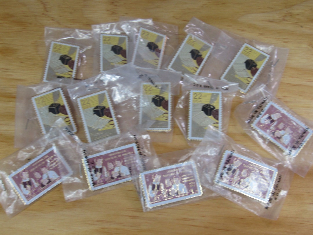 1980s Enamel Postage Stamp Pin Lot 14 Vintage USPS Honor Pins: Teachers ...