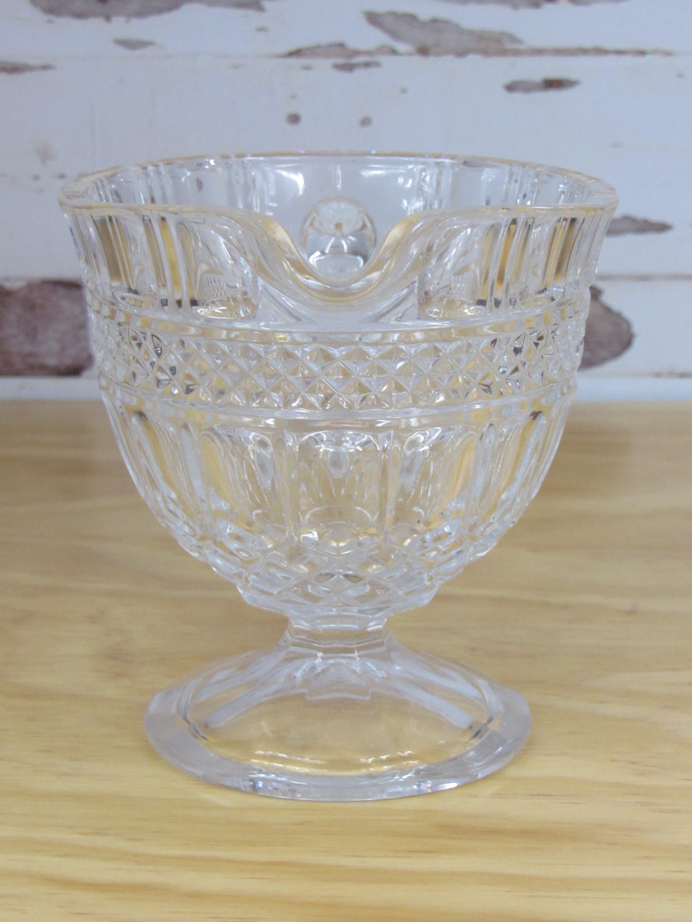 Decorative Diamond Pattern Clear Pressed Glass Pitcher w | Etsy