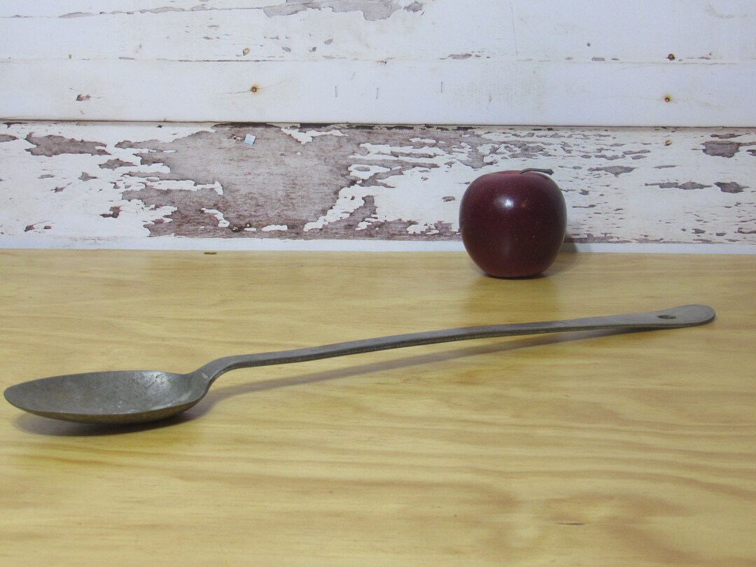 19th Century Walco WBW Primitive Steel Kitchen Serving Spoon Large 17 ...