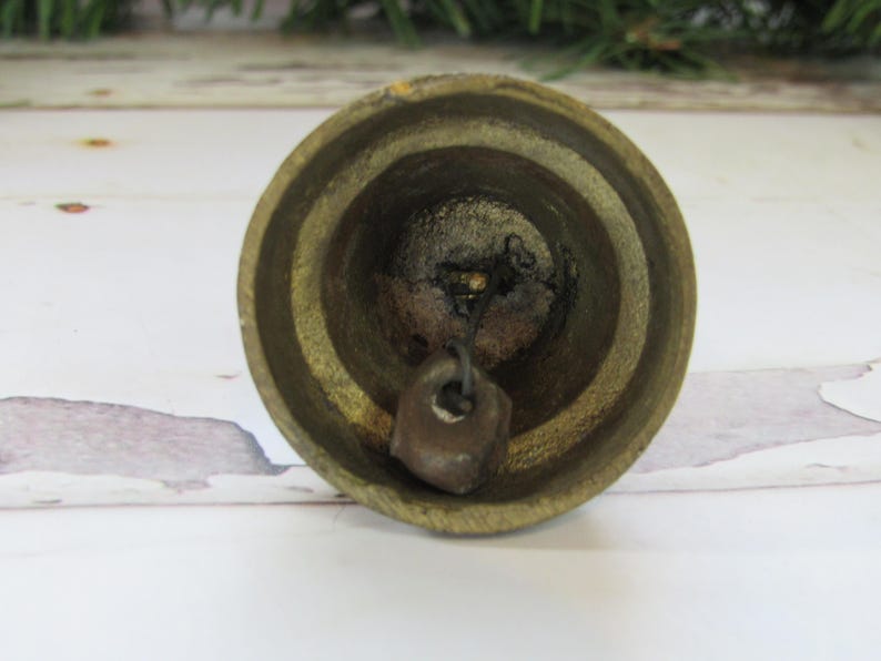 Tiny Vintage Brass Bell Doorbell - Hand Cast W Ornate Etched Pattern ...