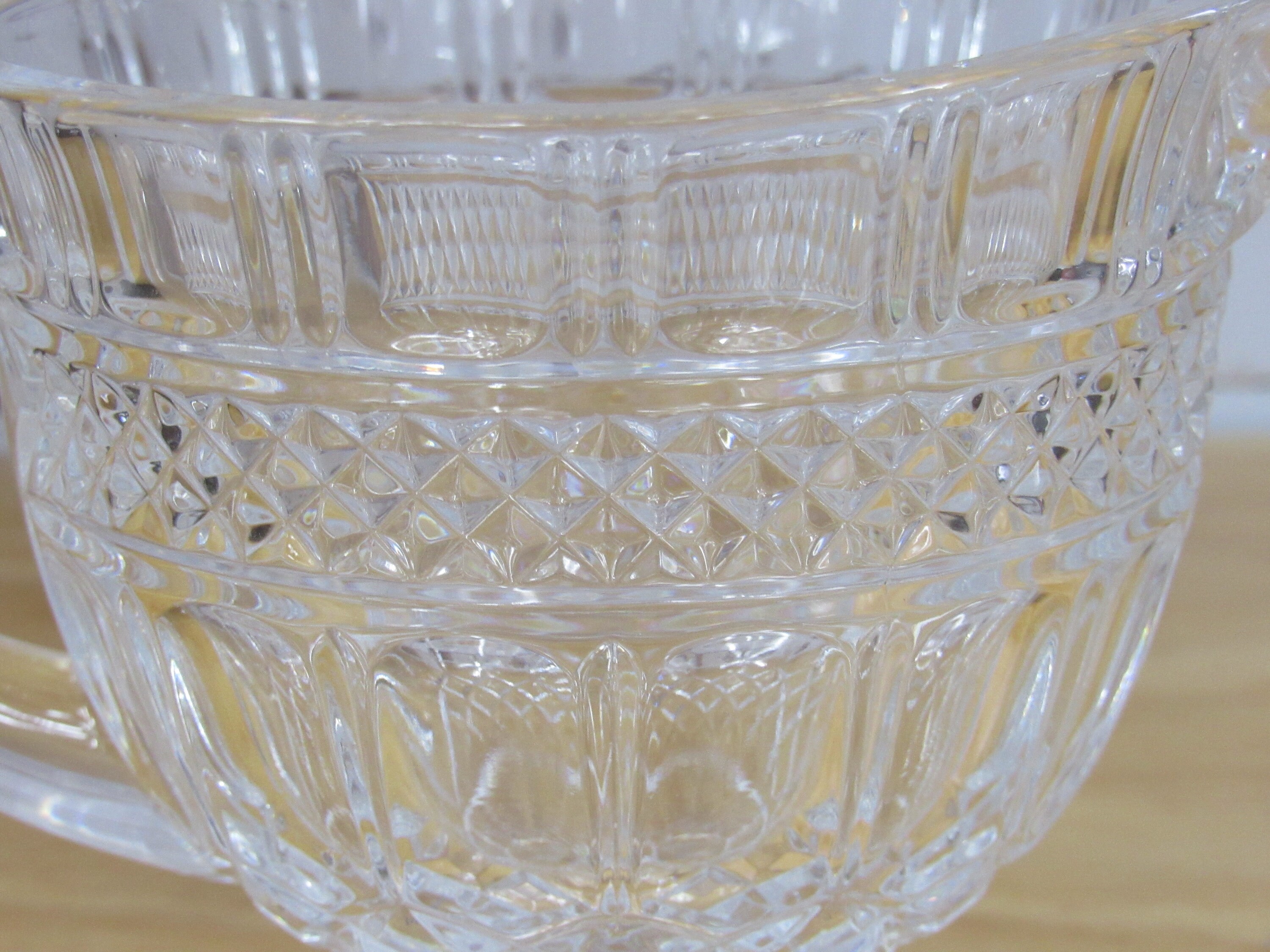 Decorative Diamond Pattern Clear Pressed Glass Pitcher w | Etsy