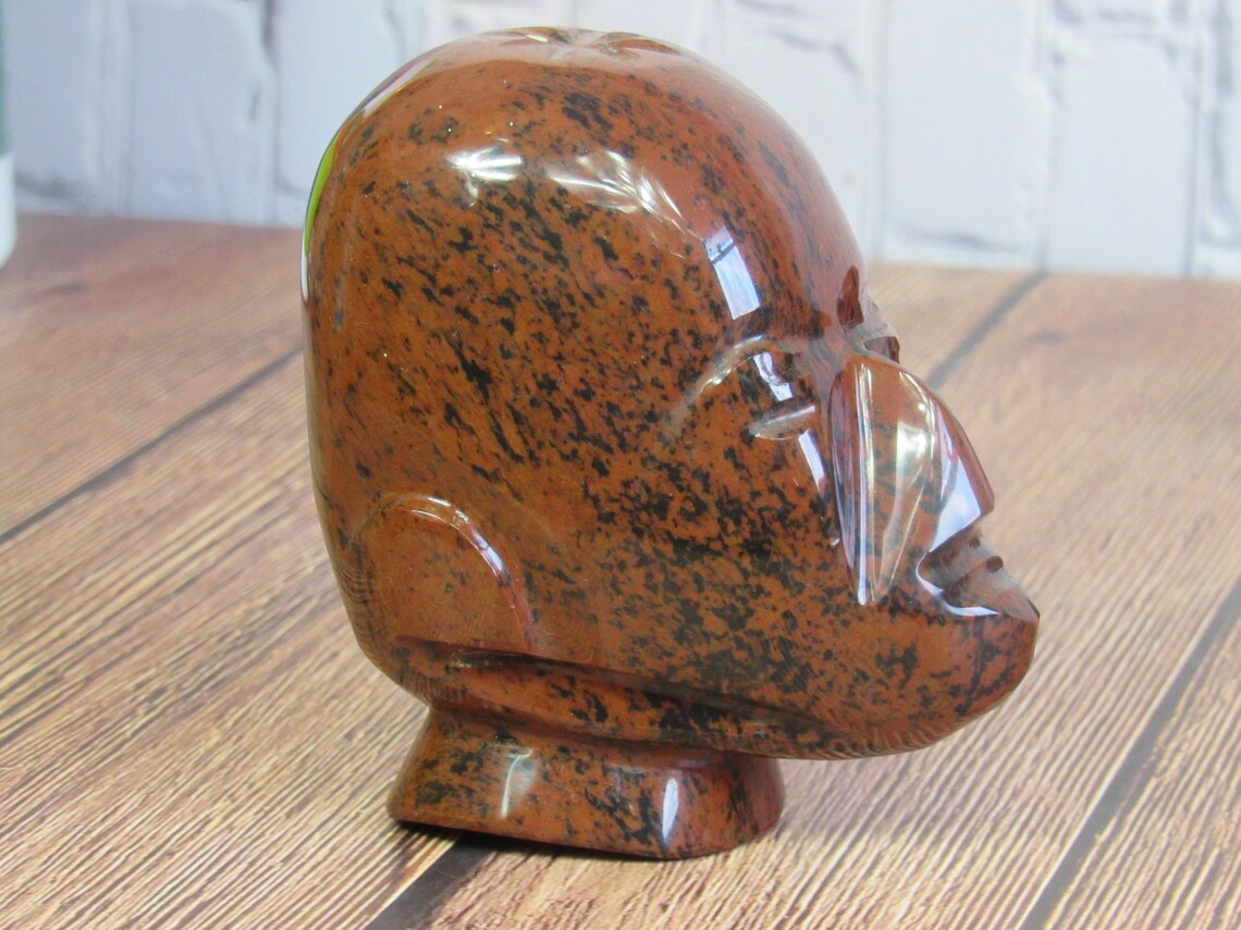 4 Hand Carved Stone Head Statue Solid Rock Bald Man / - Etsy